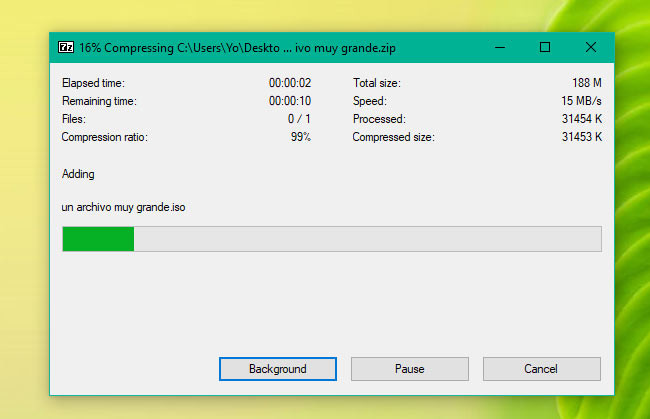 Cómo cortar un archivo grande en varias partes con 7-ZIP