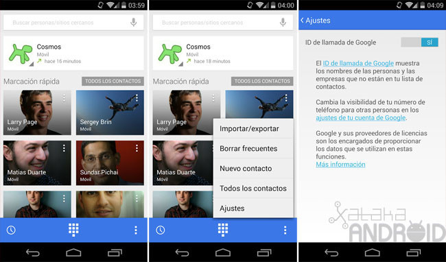Así es la nueva aplicación Teléfono de Google en Android 4.4.3