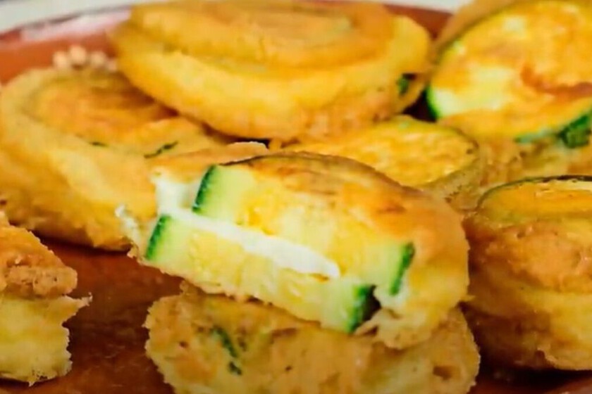 Calabacitas capeadas rellenas de queso del canal Cocinando con Ángel ...