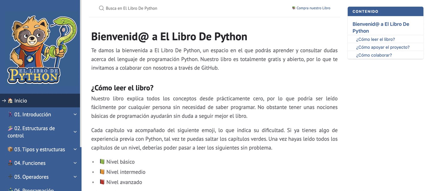 Este es el mejor libro que he visto para aprender a programar en Python ...