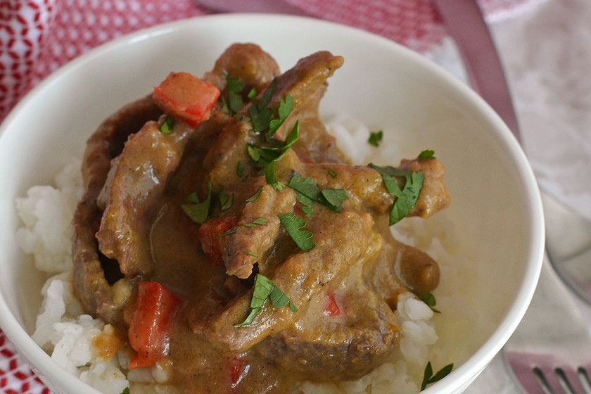 Curry tailandés con carne de res. Receta