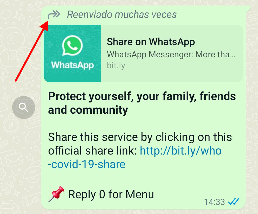 Qué significa el icono de la doble flecha que aparece en WhatsApp