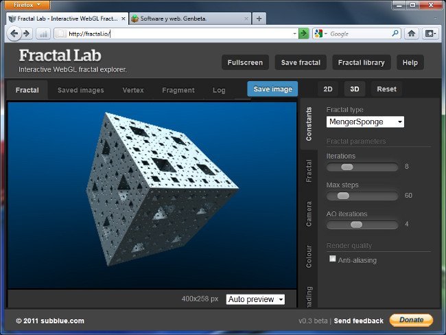 Fractal Lab es un explorador de fractales basado en WebGL