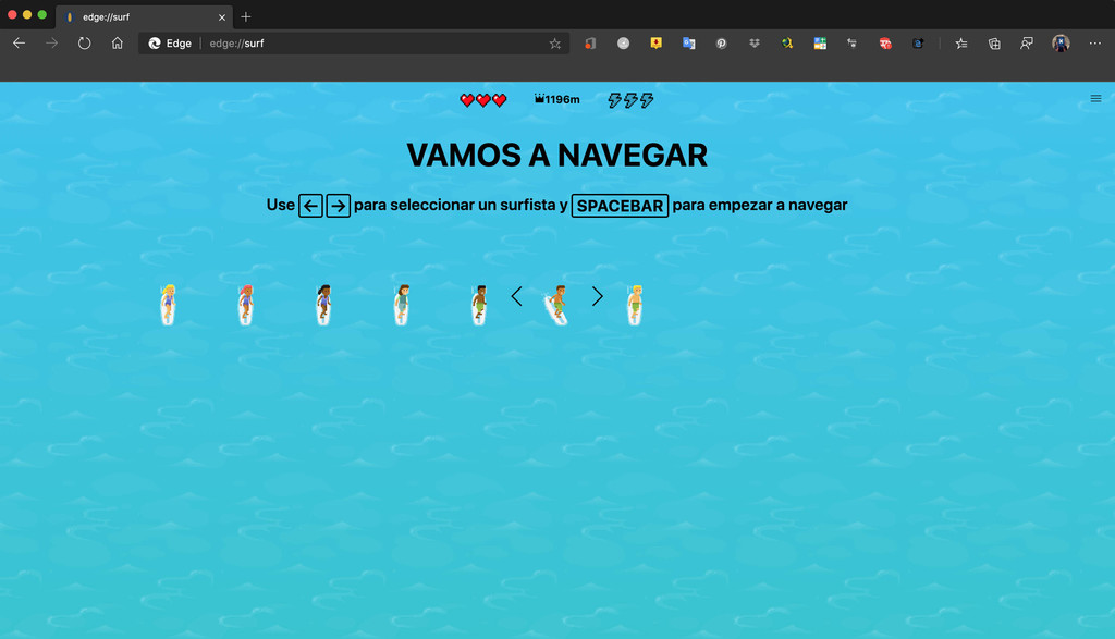 Surf, el juego casual dentro Microsoft Edge, ya se puede usar aunque no ...
