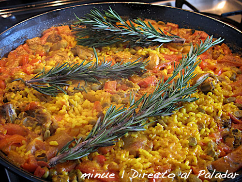 Paella de conejo. Receta