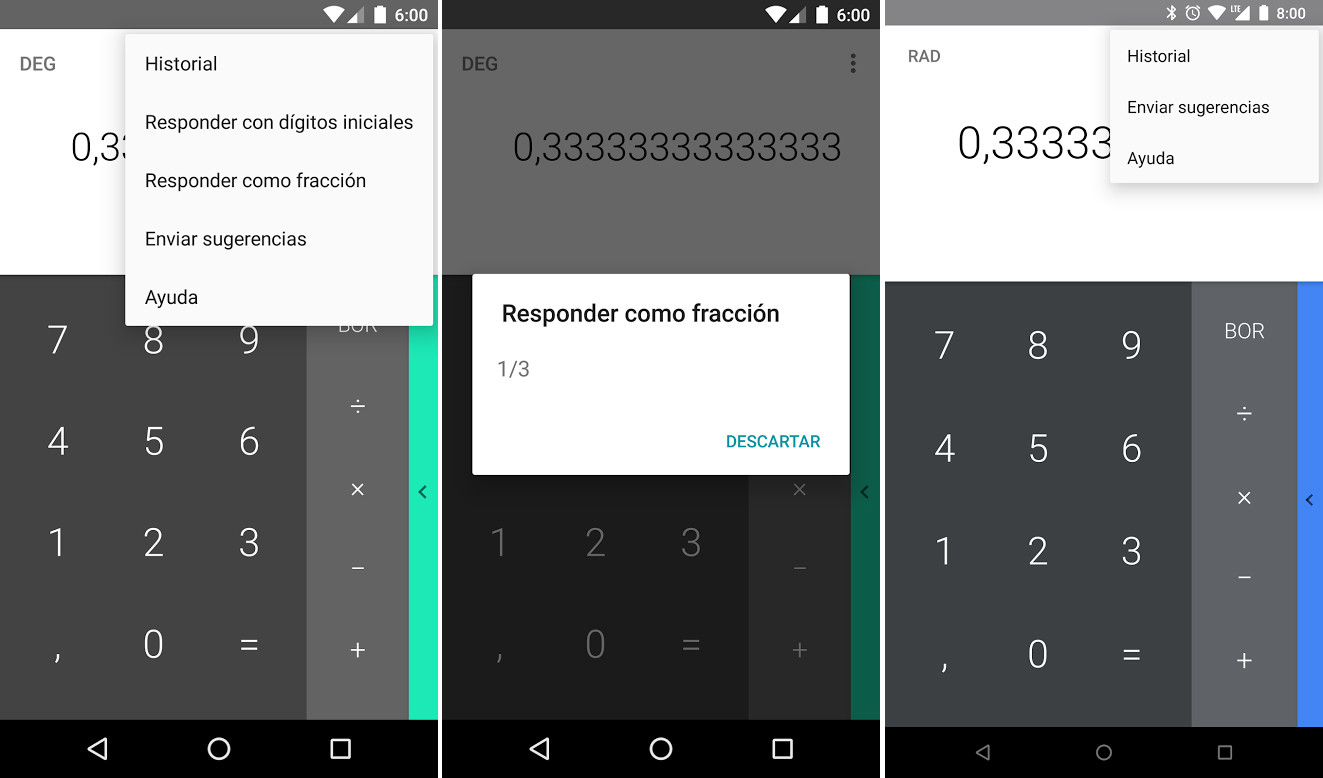 Calculadora de Google 7.4: nuevo color y nuevas características