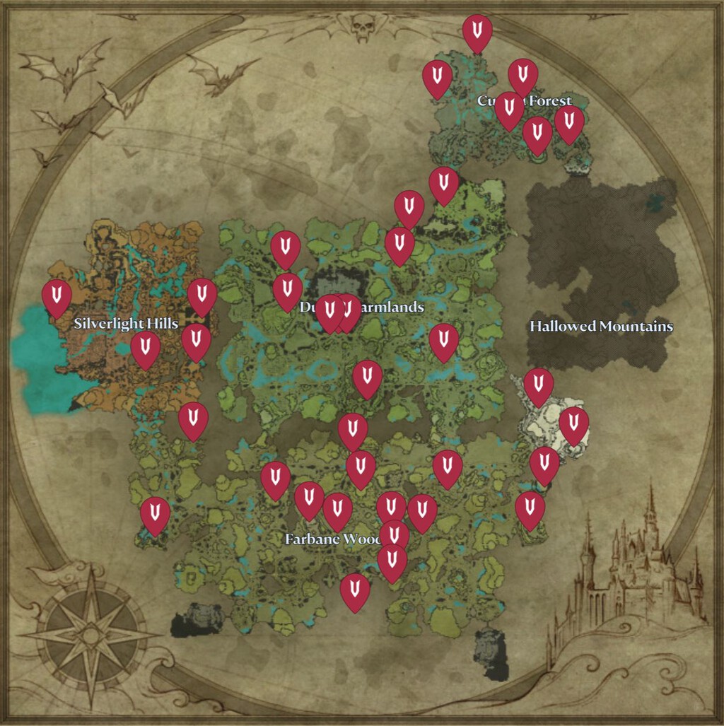 Guía de V Rising: mapa con todos los recursos, jefes y secretos del juego
