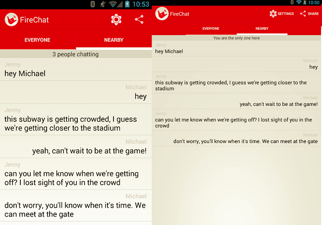 FireChat, la aplicación de mensajería sin necesidad de Internet