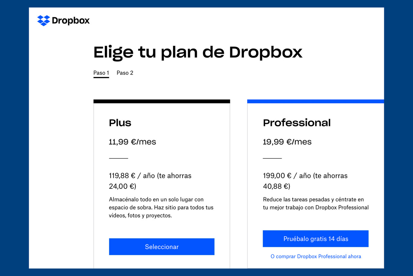 Dropbox: cómo comprar más almacenamiento, planes y tarifas
