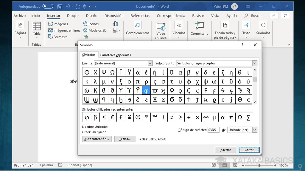 Word: cómo insertar símbolos y ecuaciones matemáticas