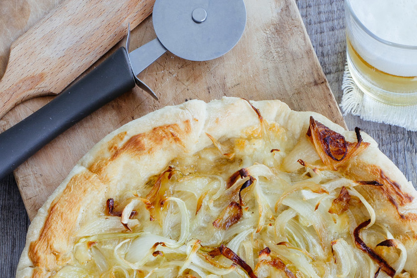 Receta de pizza de cebolla