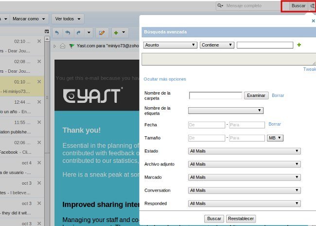 Zoho Mail renueva su diseño y añade nuevas funcionalidades