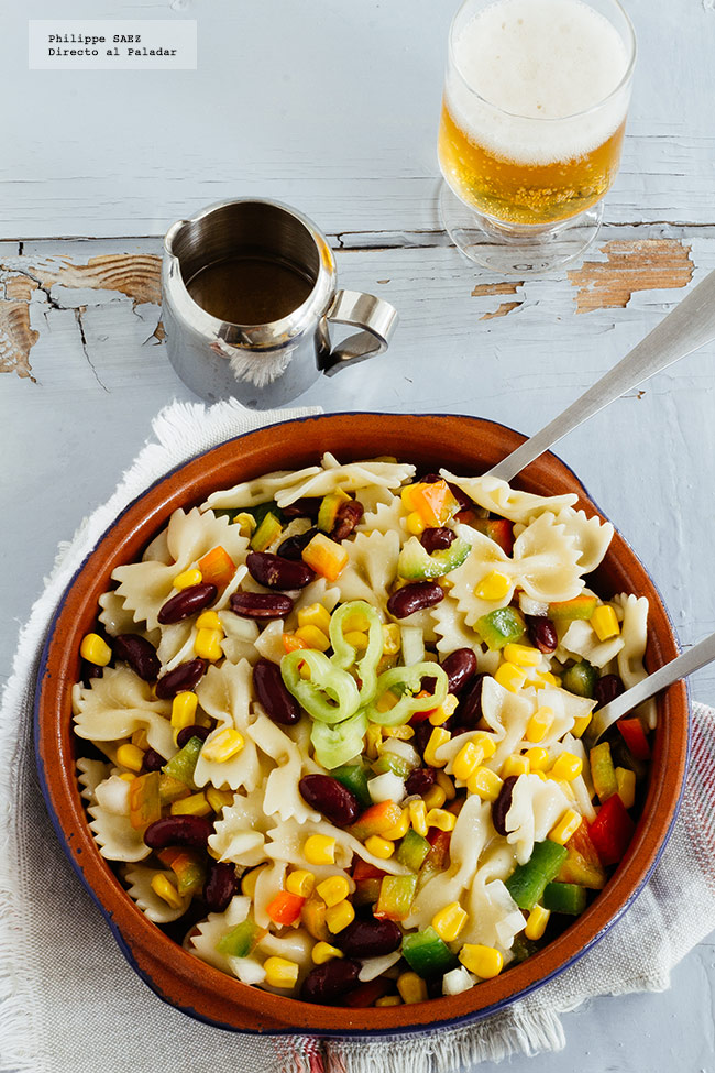Ensalada de pasta a la mexicana. Receta