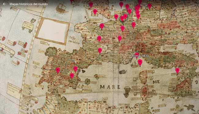 Google ha sobreimpreso el mapa de 1587 de Urbano Monte sobre Maps y el ...