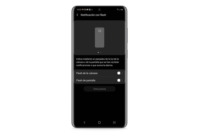 Cómo usar el flash de un Samsung como LED de notificaciones