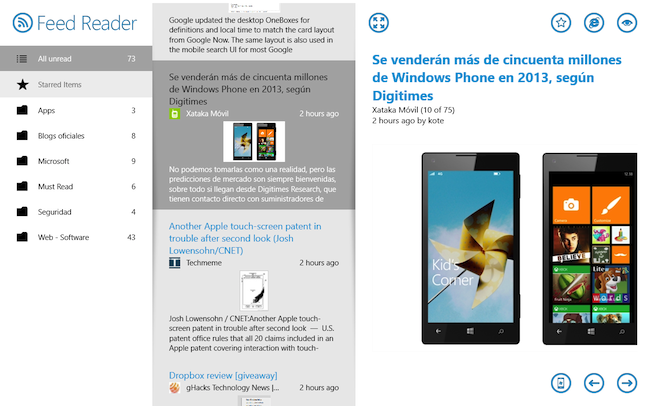 Cinco lectores de RSS para Windows 8