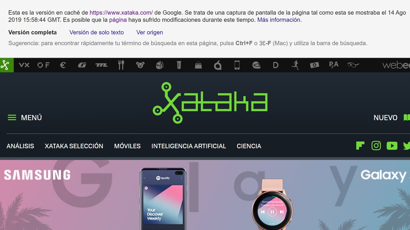 Cómo ver una versión antigua de una web: con la cache de Google y Archive.org