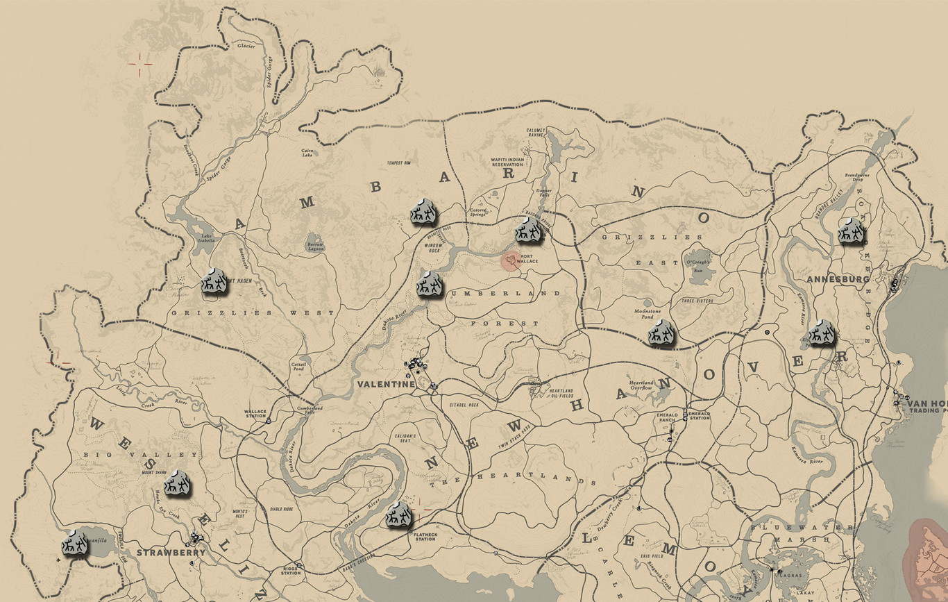 Guía Red Dead Redemption 2: mapa y vídeo para encontrar todas las rocas ...