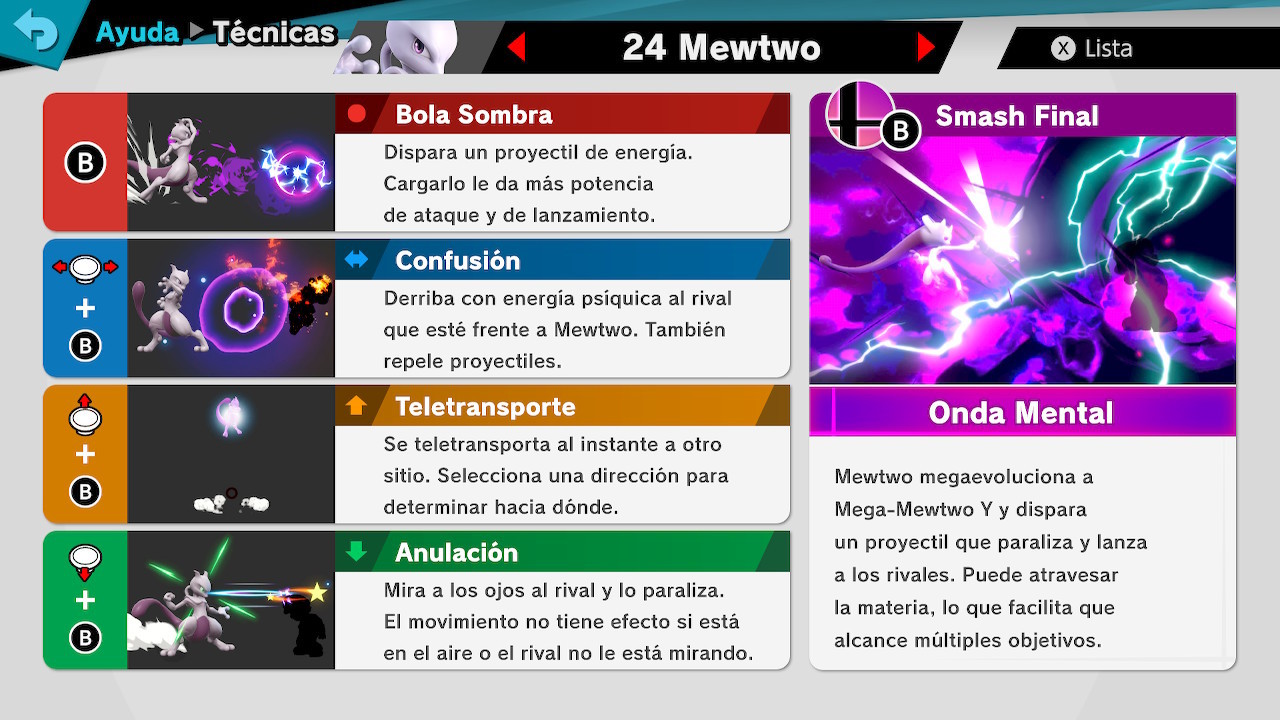 Trucos Super Smash Bros. Ultimate. Mewtwo: todos los movimientos y trucos