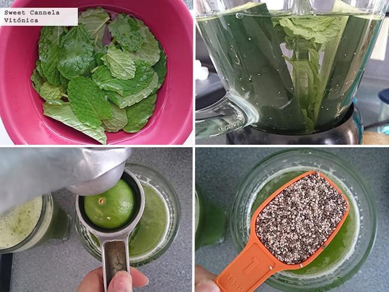 Agua de pepino con chía y menta. Receta fácil y saludable