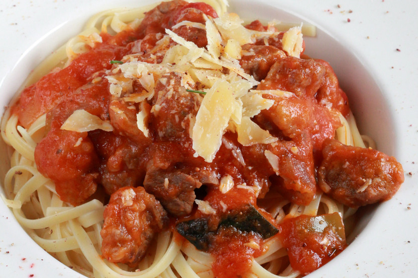 Tallarines con carcamusas