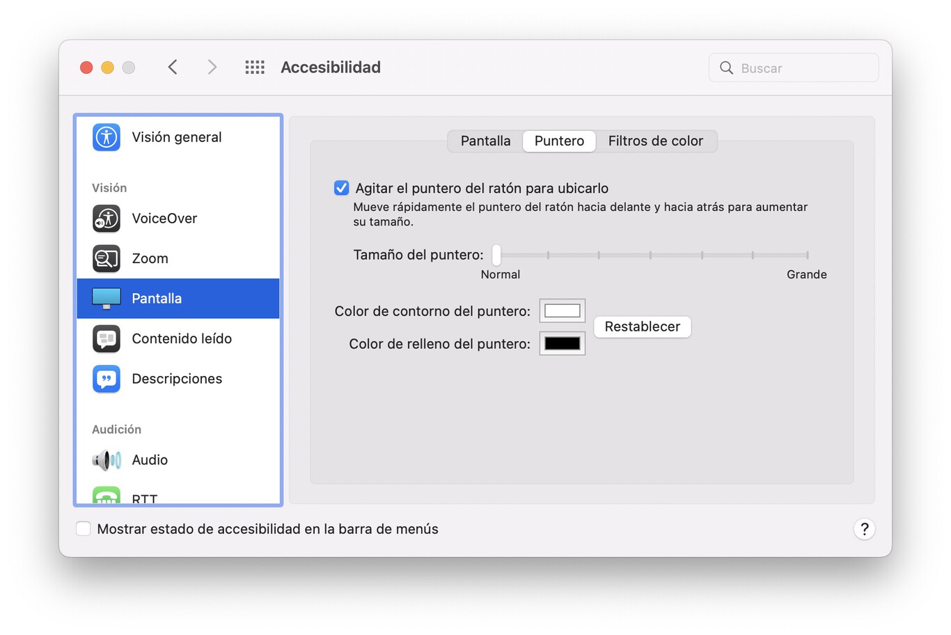 Así podemos cambiar el color del cursor del ratón de nuestro Mac para ...