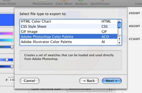 ColorSchemer, aplicación para la creación de esquemas de color