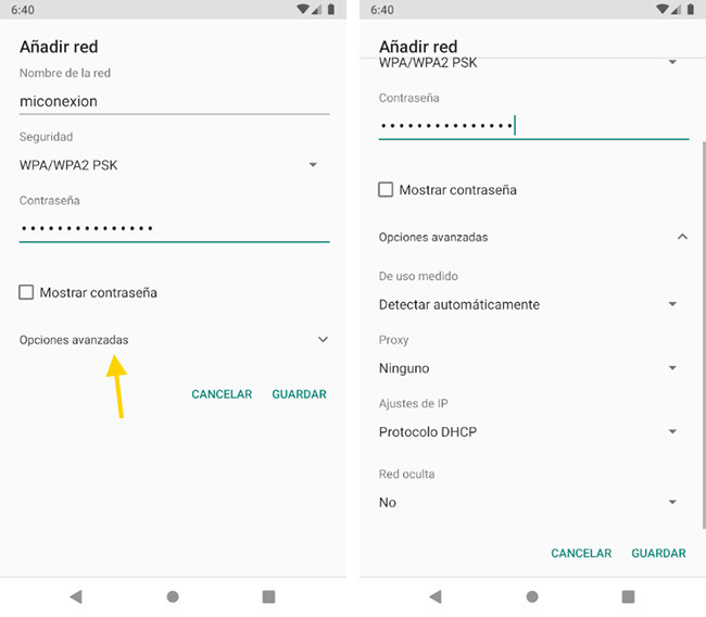 Cómo configurar de forma manual la conexión WiFi en un móvil Android