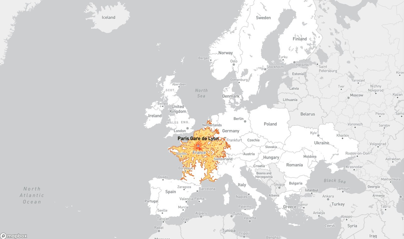 El mapa isocrono definitivo: hasta dónde puedes llegar en cinco horas ...