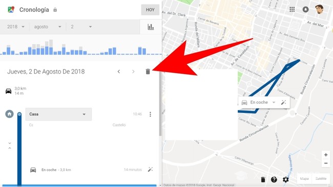 Cómo borrar el historial de búsquedas y de ubicaciones en Google Maps