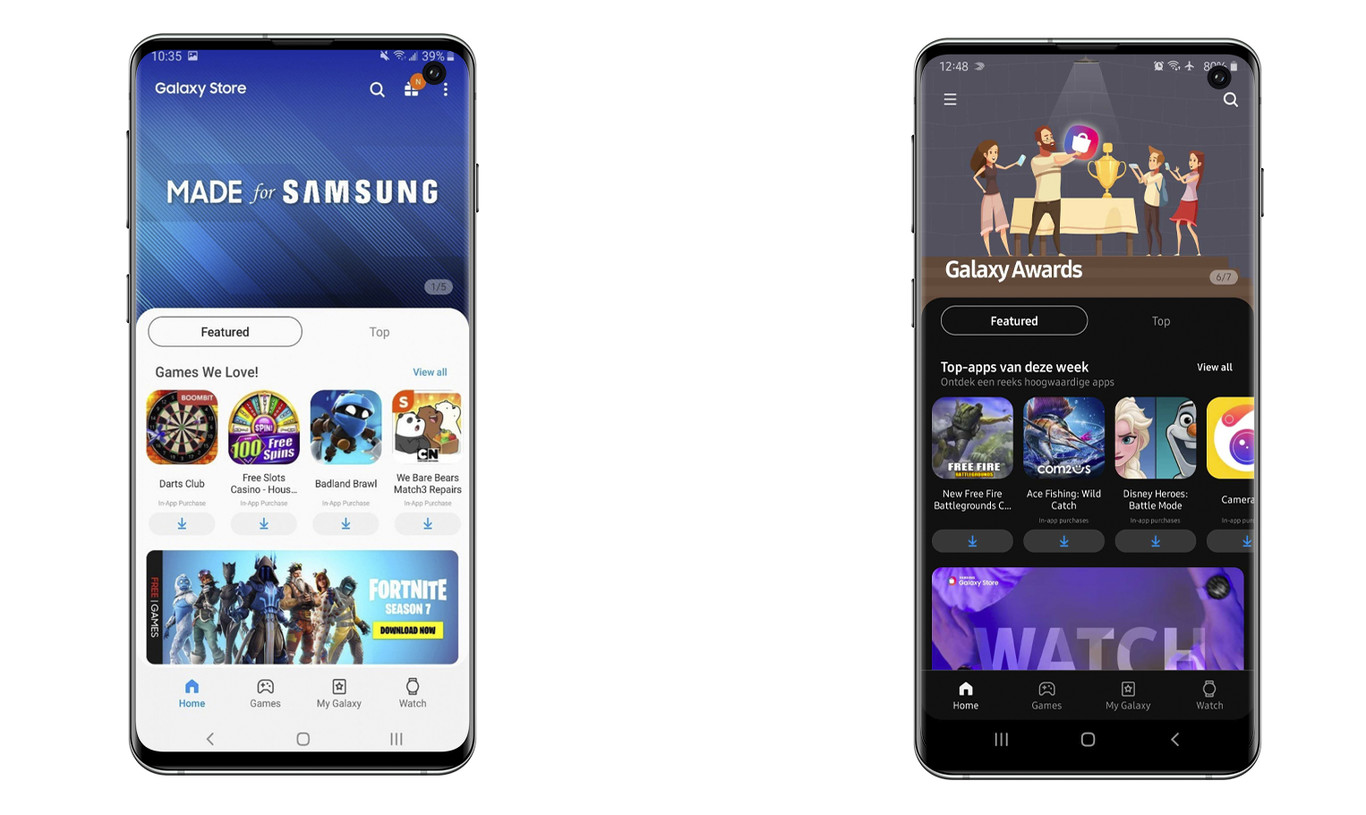 Galaxy Store se actualiza con un nuevo diseño más limpio y tema oscuro
