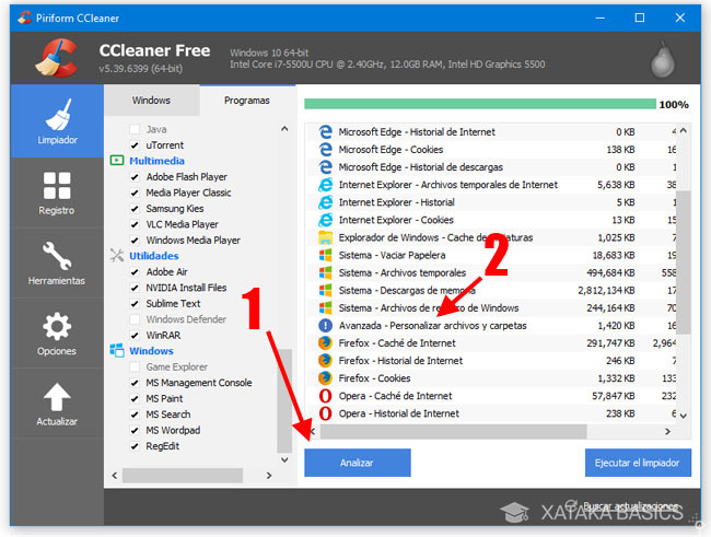 CCleaner: cómo limpiar carpetas específicas