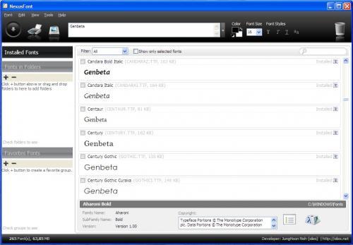 Gestiona las fuentes con NexusFont