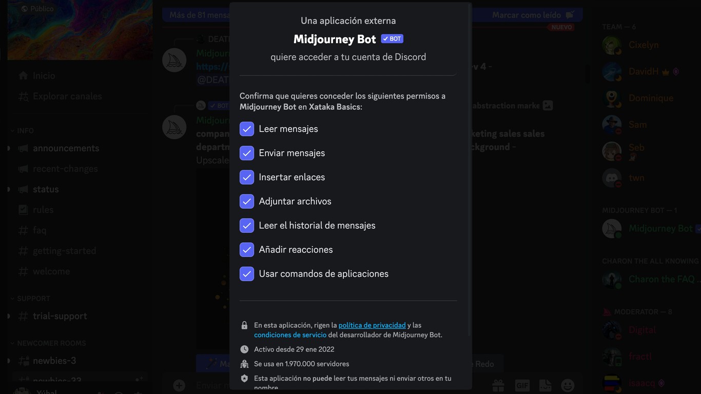 Cómo tener Midjourney en tu servidor de Discord