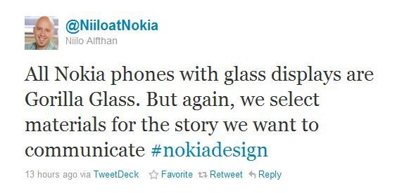 Nokia ha apostado por Gorilla Glass para las pantallas de sus Smartphones