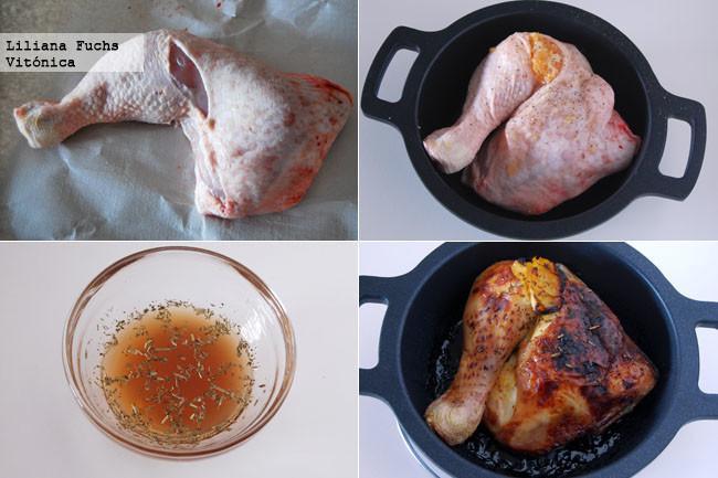 Pollo asado a la mandarina y miel. Receta saludable