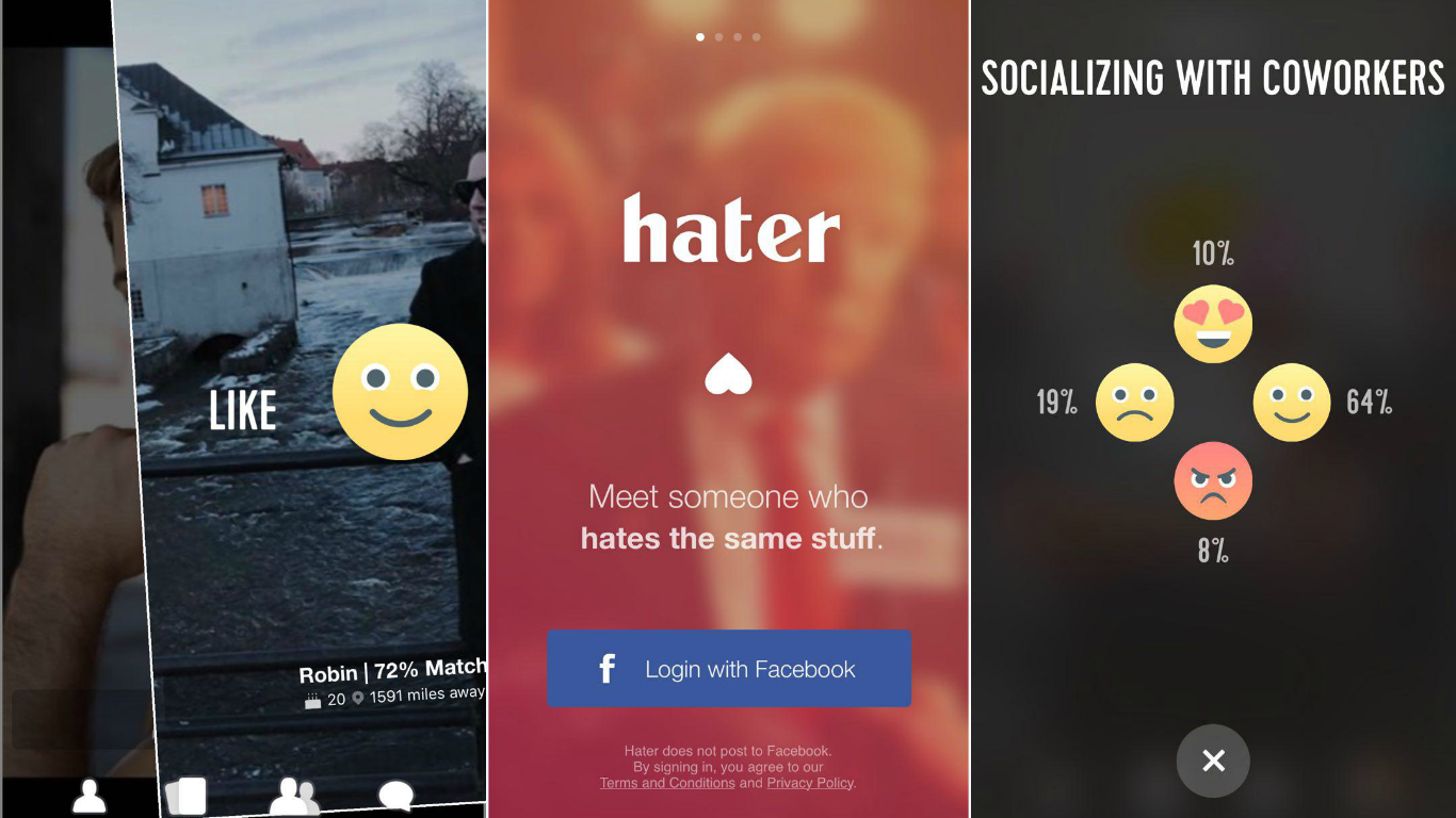 Hater, una app al más puro estilo Tinder que une a la gente según lo ...