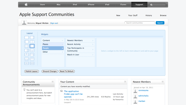 Apple Support Communities, ¿y dónde está el idioma español?