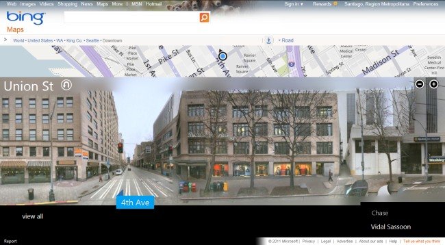 Bing Maps añade panorámicas de las calles mediante "Street Slide"