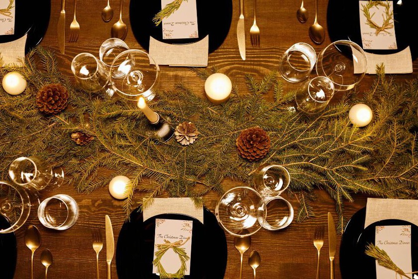 Crea una mesa elegante con las hojas del pino que se caen del árbol: en ...
