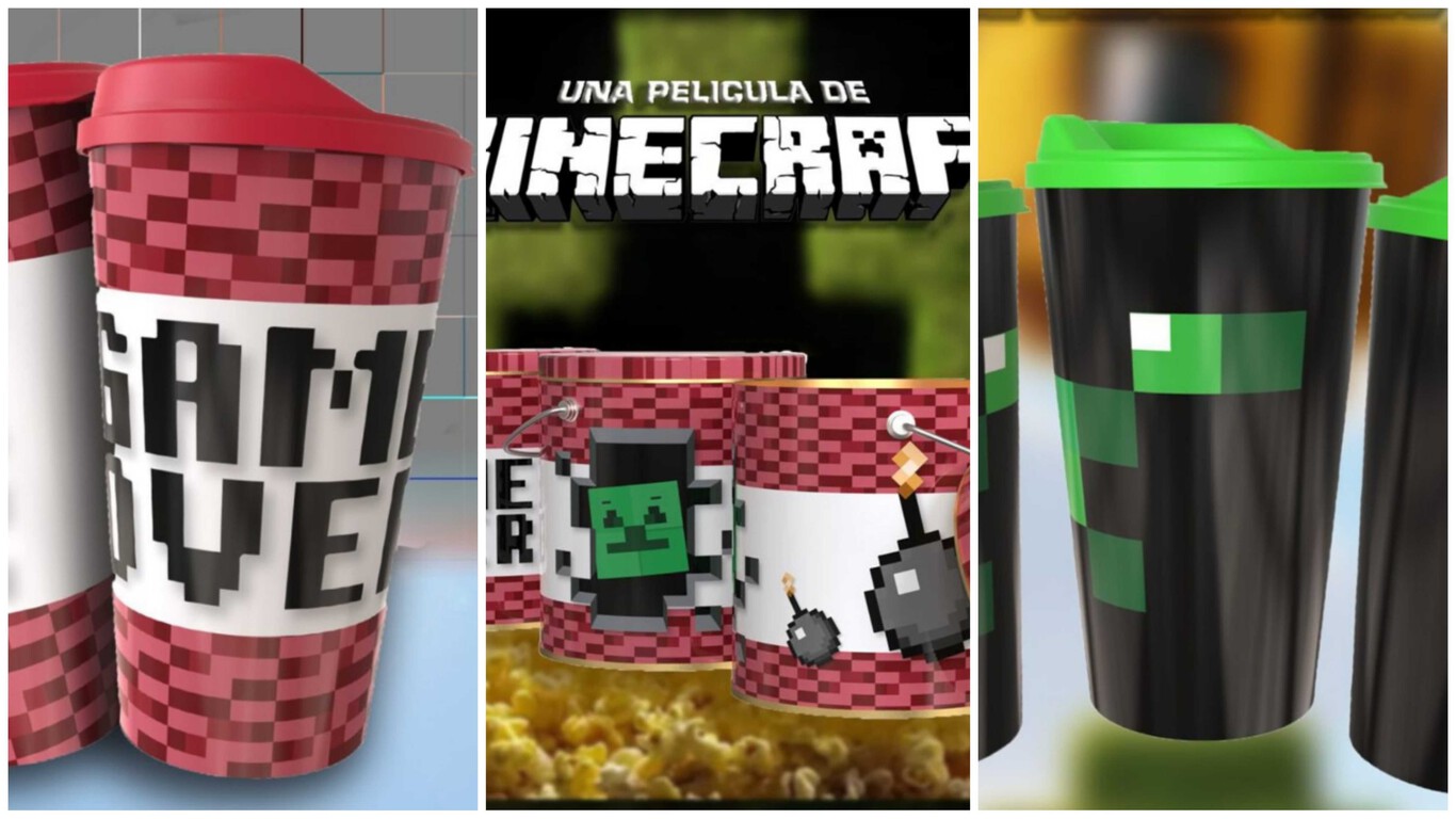 Baldes de pochoclos, latas y vasos coleccionables de Minecraft en ...