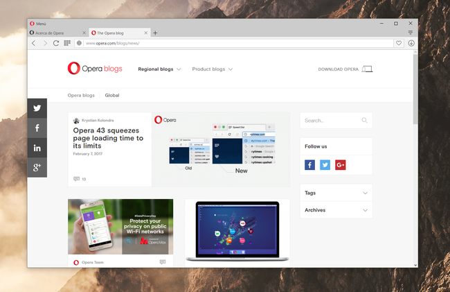Opera 43 ya está disponible, con carga instantánea de páginas y ...