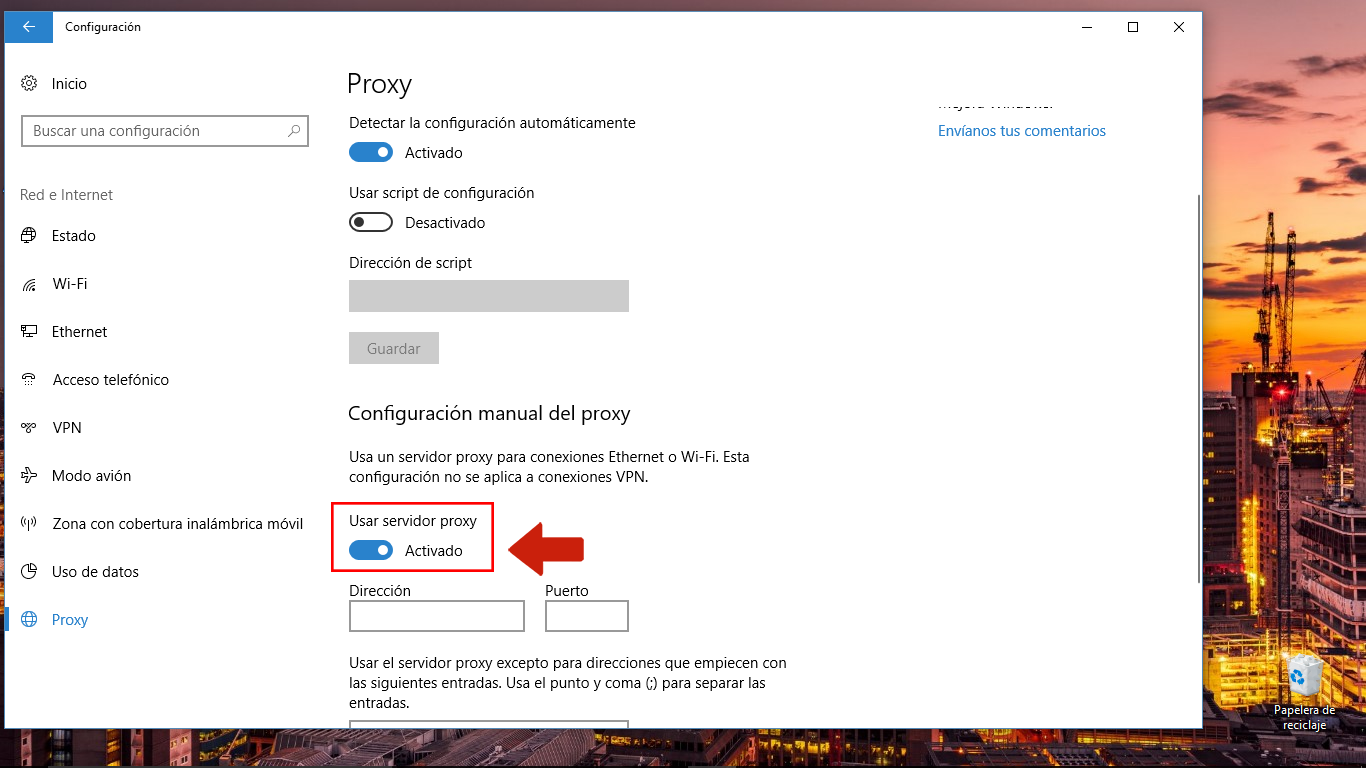 Así puedes configurar una conexión proxy en Windows 10 para navegar de ...