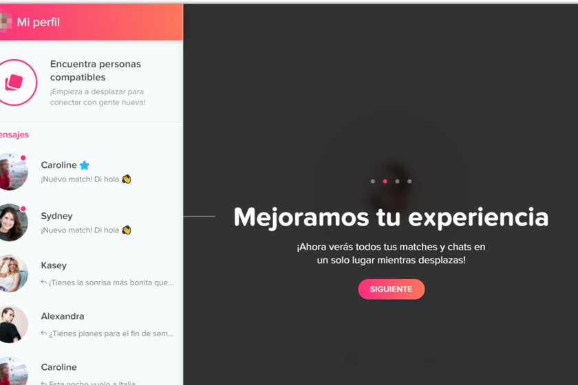 Tinder ya tiene aplicación web para que ligues desde el escritorio