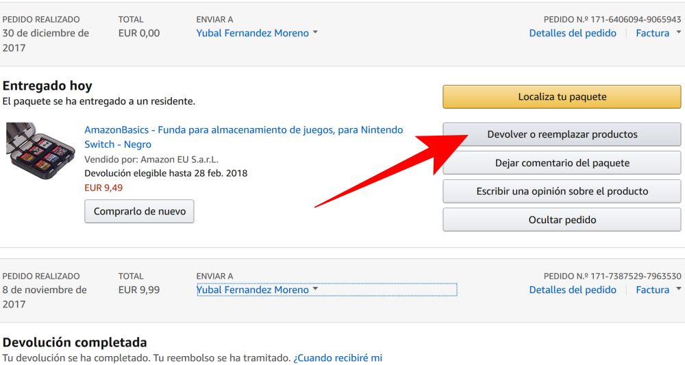 Cómo devolver un producto a Amazon