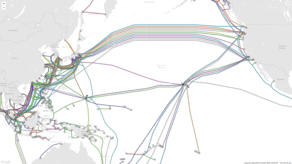 Así es el mapa de todos los cables submarinos que le dan forma a Internet