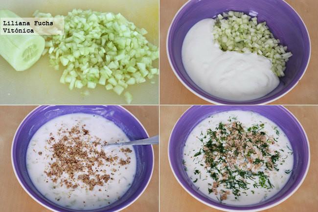 Tarator, sopa búlgara fría de yogur. Receta saludable