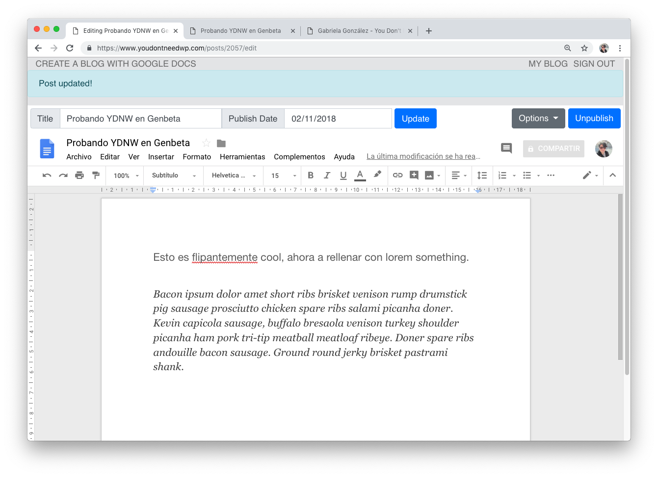 'You Don't Need WordPress', o cómo crear un blog usando solo Google Docs