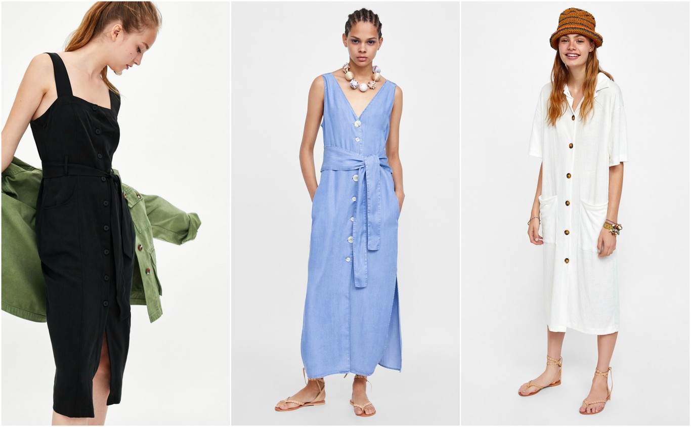 Estos son los vestidos de moda este verano: con botones de madera