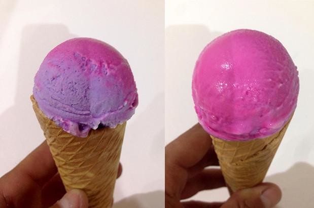Helado que cambia de color